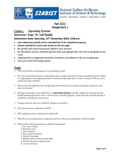 Assignment 1 Pdf Operating System Scheduling Computing