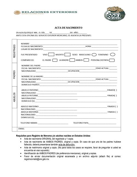 Formato De Acta De Nacimiento Para Aprender Material 42 Off