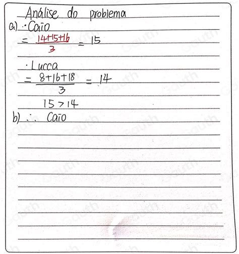 Solved 3caio E Lucca Foram Classificados Em Um Concurso A Tabela
