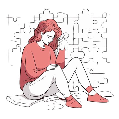 Premium Vector Illustration Of A Girl Sitting On The Floor In Front