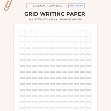 Printable Digital Grid Writing Paper Kong Ge Manuscript Paper