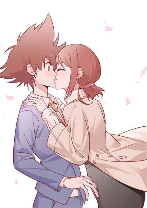 Yagami Hikari And Yagami Taichi Digimon And 1 More Drawn By Xinliu
