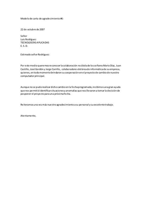 Que Es Un Formato De Agradecimiento