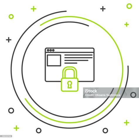 검정색과 녹색 선 흰색 배경에 격리 된 Ssl 아이콘으로 사이트를 보호합니다 인터넷 통신 프로토콜 다채로운 개요 개념