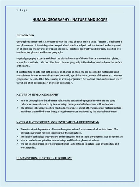 Human Geography Notes Pdf