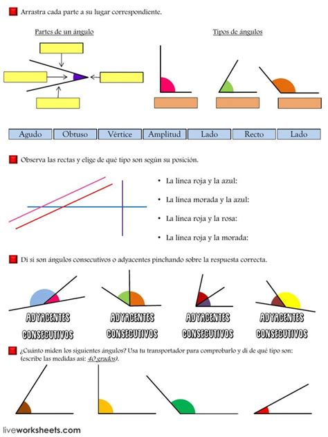 Ejercicio De Los ángulos Lecciones De Matemáticas Lectura De