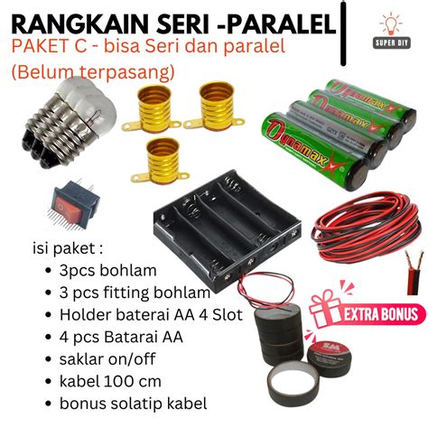 Jual Paket Rangkaian Listrik Lampu Seri Paralel Untuk Bahan Praktek
