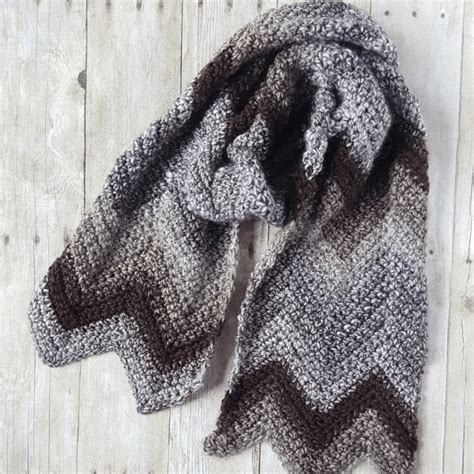 Chevron Crochet Scarf Infinity Sections Different Three International