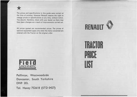 Renault Tractor Price List