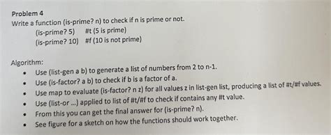 Solved Problem Write A Function Is Prime N To Check If Chegg