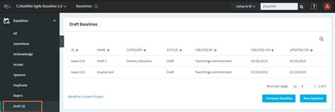 Create And View Project Baselines · Digital Ai Teamforge