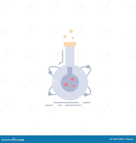 Research Laboratory Flask Tube Development Flat Color Icon Vector Stock Vector