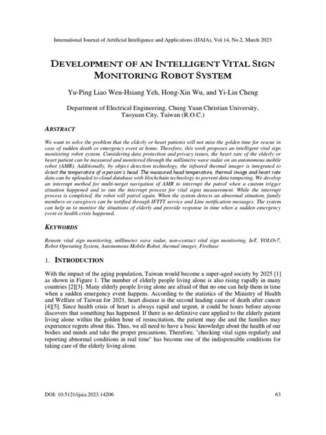 Development Of An Intelligent Vital Sign Monitoring Robot System Pdf Discrete Fourier