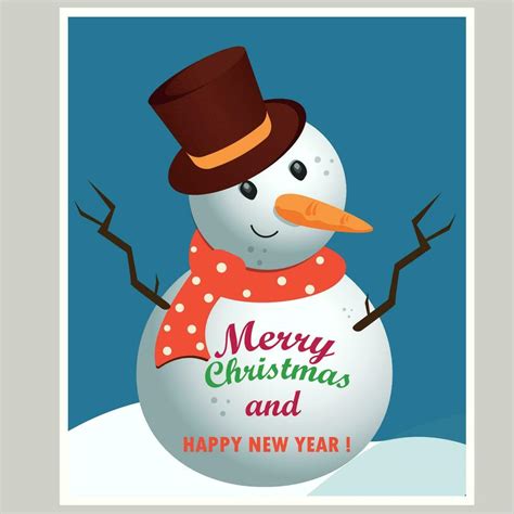 Christmas Snowman Merry Christmas Greeting Card Merry Christmas Card