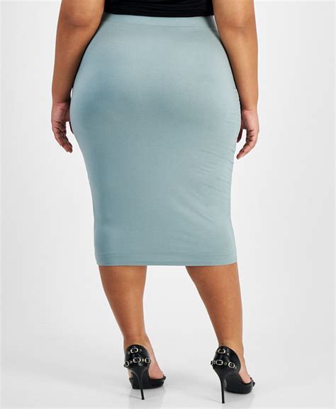 Bar Iii Trendy Plus Size Bodycon Jersey Midi Skirt Created For Macys