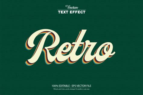Retro Text Effect Editable Color Text Graphic by Burcu Gül Kasaplar Creative Fabrica