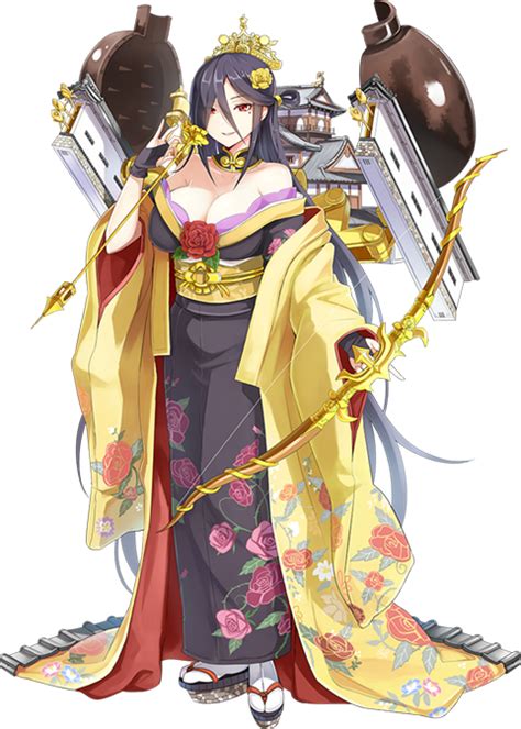 Safebooru 1girl Arrow Bare Shoulders Black Hair Bow Weapon Breasts Castle Cleavage Crown