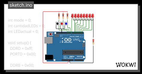 8 Leds Kevin Peña Gabriel Nieto Wokwi ESP32 STM32 Arduino Simulator