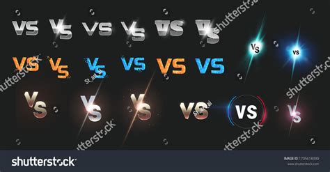 Set Versus Logo Vs Letters Sports Stock Vector Royalty Free Shutterstock