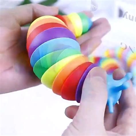 Funny Fidget Slugs Articulated Sensory Slug Toy Realistic Worm
