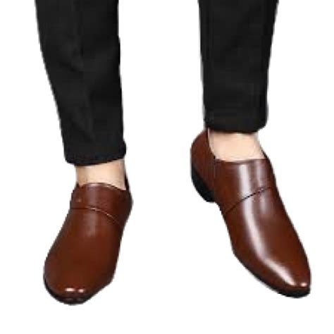 Mens Leather Shoes Cow Leather Upper Low Heel Size Brown Color