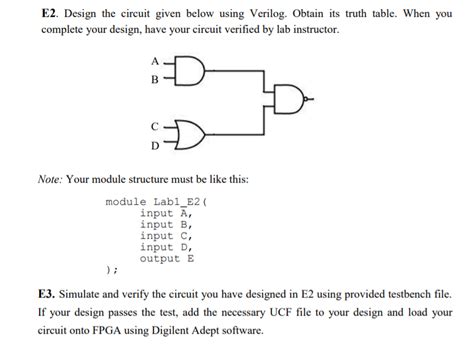 Solved E2 Design The Circuit Given Below Using Verilog