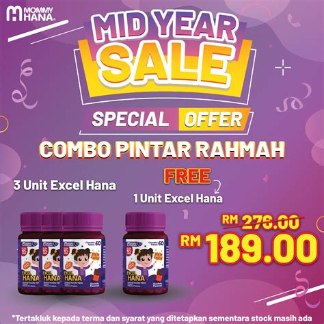 Combo Pintar Rahmah Free 1 Unit Excel Hana Shop With Mommyhana