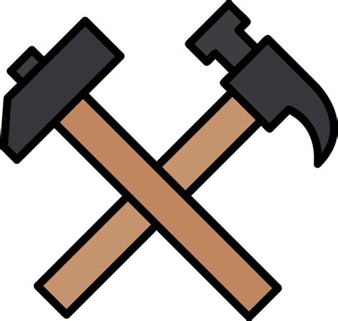 Crossed Hammers Icon Design Symbol 54095801 Vector Art At Vecteezy
