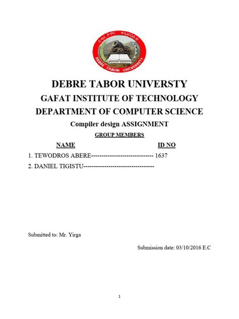 Compiler Design Assignment Pdf Parsing Compiler