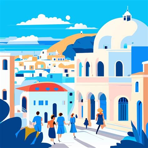Grèce Pays Gens Vecteur Illustration Plat Vecteur Premium