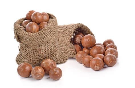 Macadamia Nuts In The Bag On White Background Stock Image Image Of Nuts Filbert 113085499