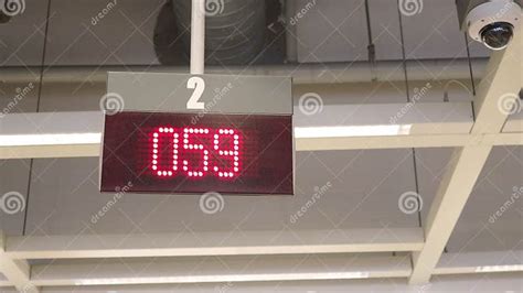 Digital Sign For Queue Counter Display Board System In Led Light Stock