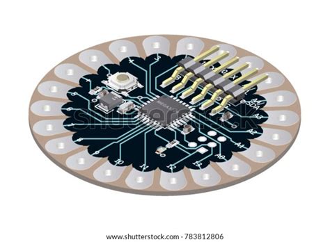 Wearable Microcontroller Electronic Board Isometric View Stock Vector Royalty Free 783812806