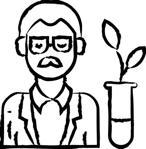 Man Biologist Hand Drawn Vector Illustration 32182661 Vector Art At Vecteezy