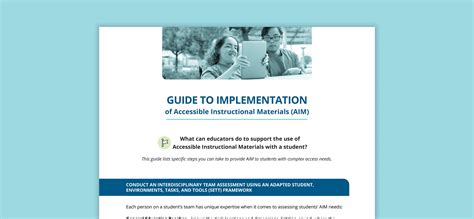 Guide To Implementation Of Accessible Instructional Materials Aim Texas Sped Support