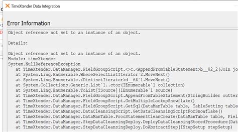 object reference not set to an instance of an object community