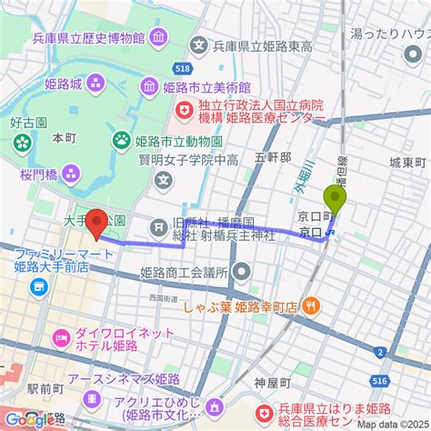 京口駅からあいめっせホールへのルートマップ Mdata