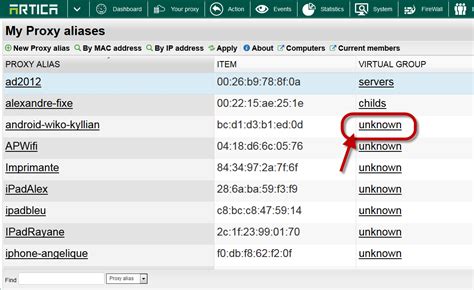 proxy groups aliases artica proxy