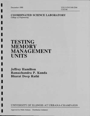 Fillable Online TESTING MEMORY MANAGEMENT UNITS Fax Email Print PdfFiller