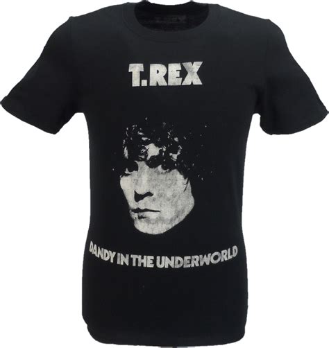 Mens Black Official T Rex Bolan Dandy In The Underworld T Shirt Mazeys Uk