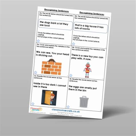 Year 1 Recognising Sentences Application And Reasoning Resource Classroom Secrets