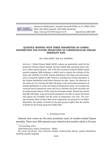 Pdf Quantile Mapping With Three Parameters Of Gamma Distribution For Future Projection Of