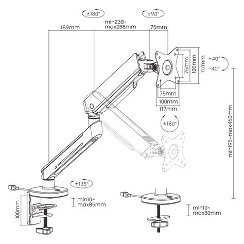 Rgb Lighting Gaming Monitor Arm With Built In Control Button Supplier