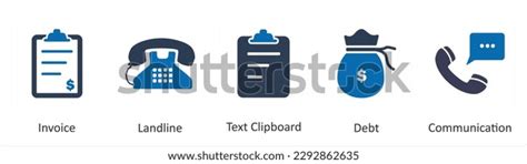 Set 5 Mix Icons Invoice Landline Stock Vector Royalty Free 2292862635 Shutterstock