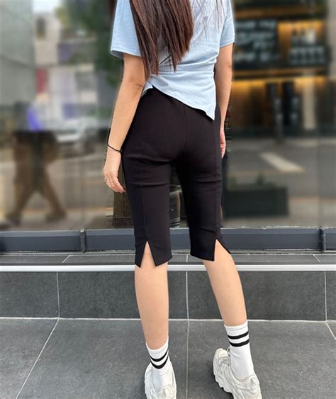 아헨 [특가 슬릿 밴딩 바이커 쇼츠] 쫀쫀 스판 레깅스팬츠 반바지 트임 5부 슬랙스 하이웨이스트