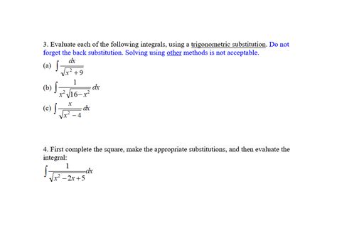 solved 3 evaluate each of the following integrals using a