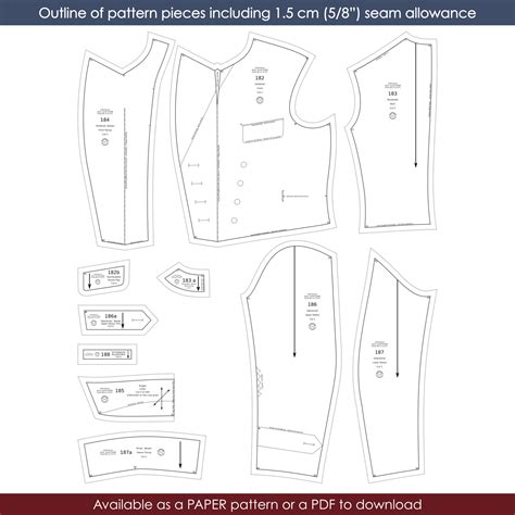 1936 Men S Short Jacket Pattern Double Breasted Coat Pattern Original