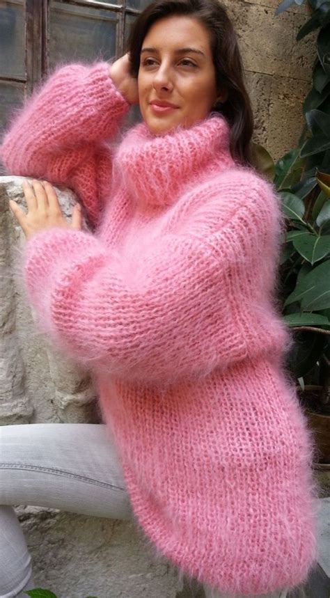 Womans Fuzzy Mohair Sweater Fuzzy Mohair Sweater Mohair Scarf Fluffy