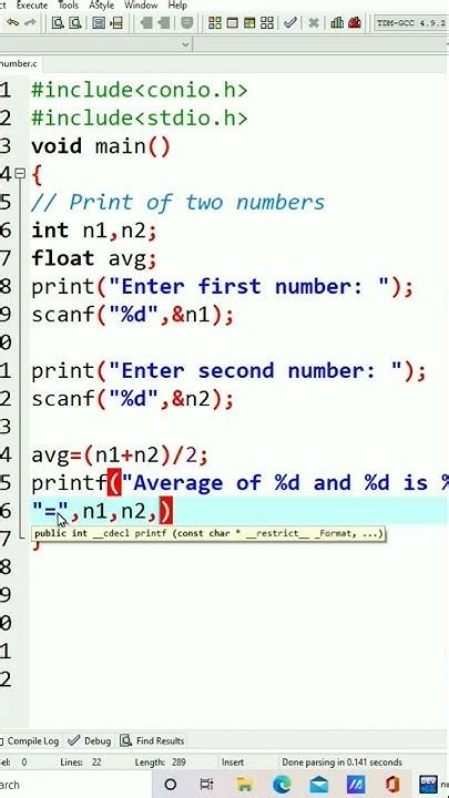 average of any two numbers c programs for practice ms coder youtube