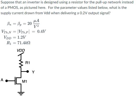 Solved Suppose That An Inverter Is Designed Using A Resistor Chegg